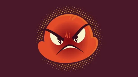 cute emoticon angry face character anima... | Stock Video | Pond5