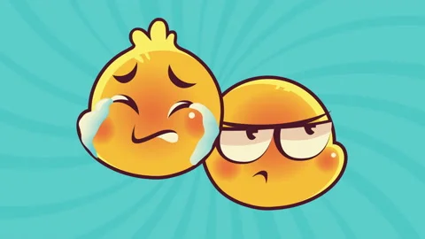 cute emoticons couple faces crying and t... | Stock Video | Pond5