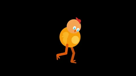 Cute funny chicken running. Cartoony 2d ... | Stock Video | Pond5