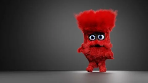 Cute furry 3D character dancing. Animati... | Stock Video | Pond5