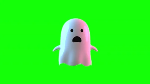 cute ghost on green screen background | Stock Video | Pond5