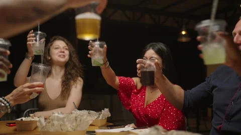 Cute Indian Woman Talking Toast And Clin... | Stock Video | Pond5