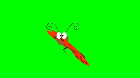 Cute insects butterfly on a green screen... | Stock Video | Pond5