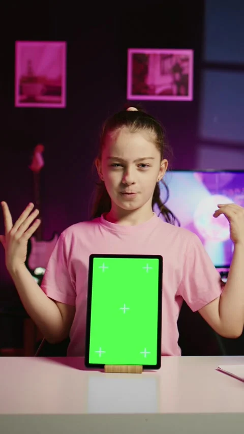 Kid With Tablet Green Screen Stock Videos – Royalty-Free HD & 4K Videos