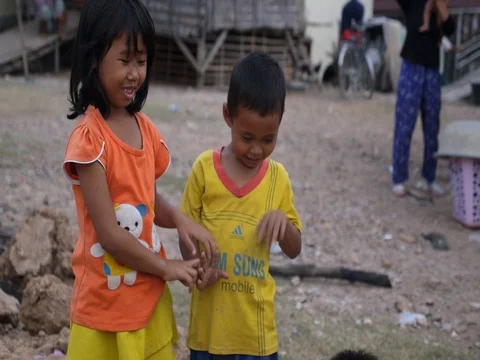 Cute Kids Playing On Street in Slums In ... | Stock Video | Pond5