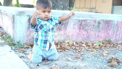 Cute little baby boy crawling and play a... | Stock Video | Pond5