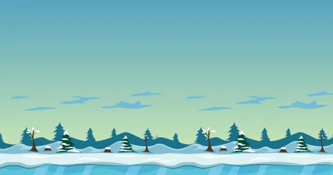cute little cartoon snow park background... | Stock Video | Pond5