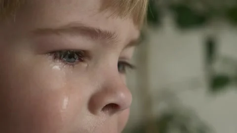 Cute Little Child Boy Cry Weep Shed Tear... | Stock Video | Pond5