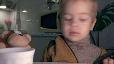 Cute Little Child Shaking Head Saying No... | Stock Video | Pond5