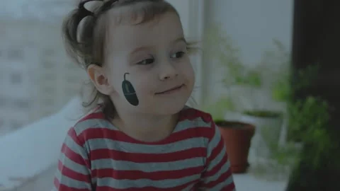 Cute little girl with computer mouse pai... | Stock Video | Pond5