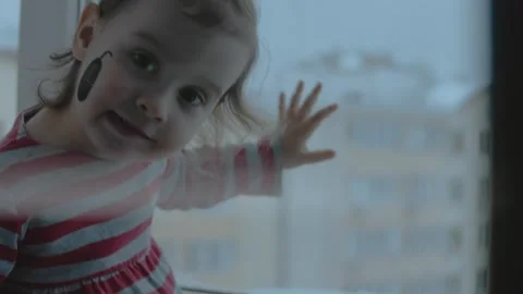 Cute little girl with computer mouse pai... | Stock Video | Pond5