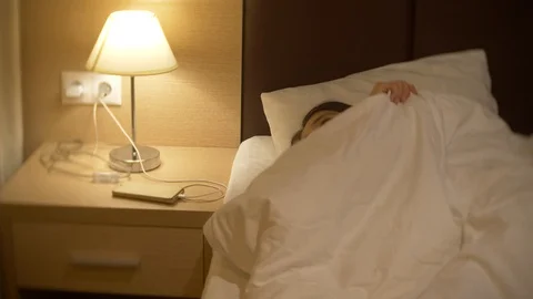 Cute little girl in her room at night, l... | Stock Video | Pond5