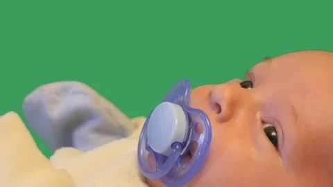 cute Newborn baby green screen smooth zo... | Stock Video | Pond5