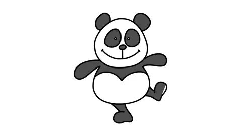 cute panda sketch and 2d animation | Stock Video | Pond5