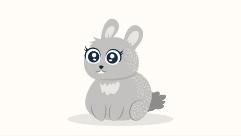 cute rabbit farm animal animation | Stock Video | Pond5