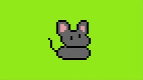 cute rat pixel art animation on green sc... | Stock Video | Pond5
