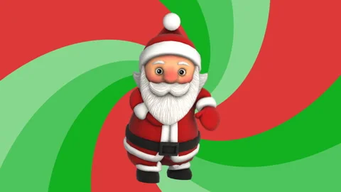 Cute Santa dancing salsa with a spiral r... | Stock Video | Pond5