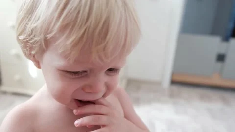 cute shaggy baby crying in the children'... | Stock Video | Pond5