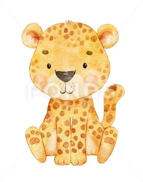 Baby Leopard Drawing There Is A Drawing Of A Baby Leopard Sitting Down