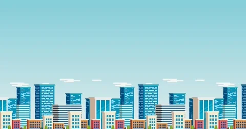 cute small urban city building backgroun... | Stock Video | Pond5