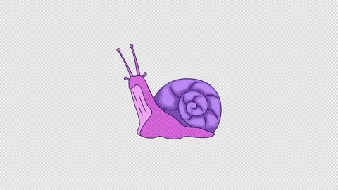 Cute snail slow moving 2D character anim... | Stock Video | Pond5
