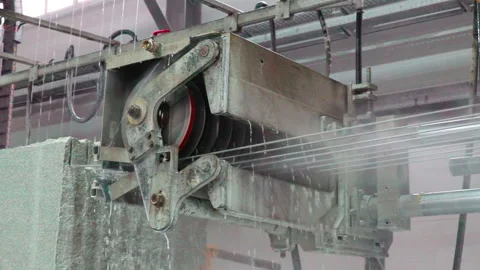 Cutting Heavy Granite Stone Block By Ind... | Stock Video | Pond5