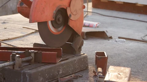 Cutting Steel channel (steel C chanel) w... | Stock Video | Pond5