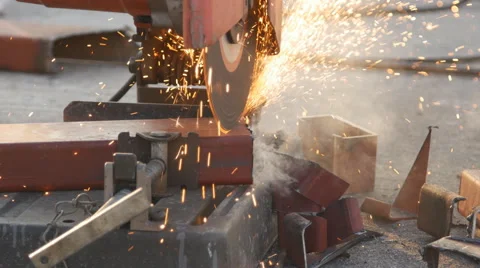 Cutting Steel channel (steel C chanel) w... | Stock Video | Pond5