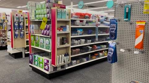 CVS retail pharmacy store interior pan o... | Stock Video | Pond5