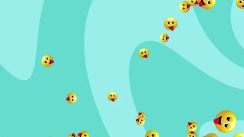 Cyan Animated Background Smiley Emoticon... | Stock Video | Pond5