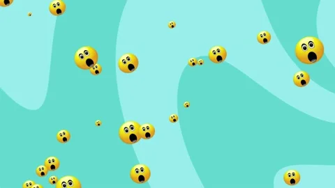 Cyan Animated Background Smiley Emoticon... | Stock Video | Pond5