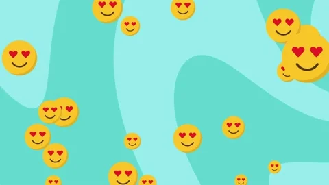 Cyan Animated Background Smiley Emoticon... | Stock Video | Pond5