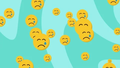 Cyan Animated Background Smiley Emoticon... | Stock Video | Pond5