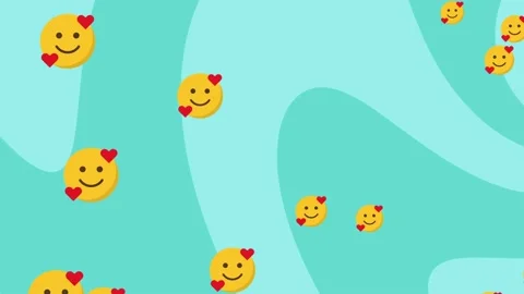 Cyan Animated Background Smiley Emoticon... | Stock Video | Pond5