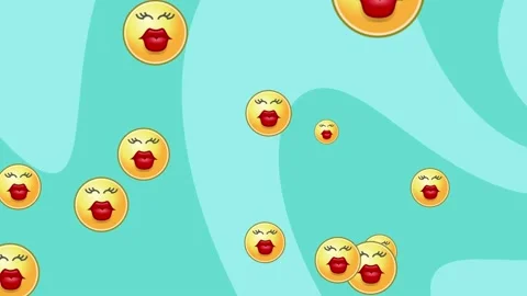 Cyan Animated Background Smiley Emoticon... | Stock Video | Pond5