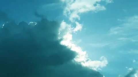 Cyan blue sky with Bright sun light ray ... | Stock Video | Pond5