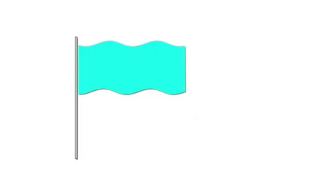 Cyan blue waving flag animation. Seamles... | Stock Video | Pond5