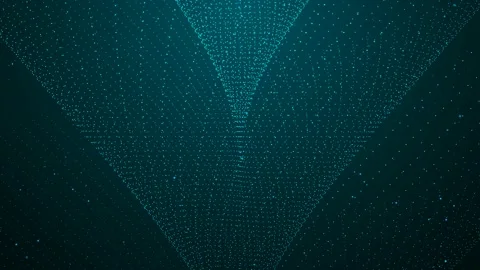 Cyan color cyclone digital particle anim... | Stock Video | Pond5