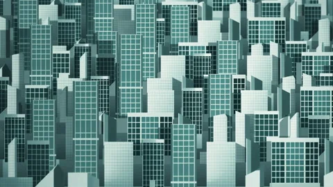 Cyan Skyscraper Buildings Landscape Patt... | Stock Video | Pond5
