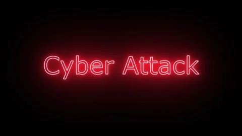 Cyber Attack, Written in Neon Text Effec... | Stock Video | Pond5