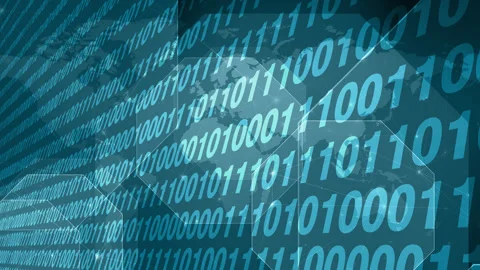 Cyber crime lines of binary code and wor... | Stock Video | Pond5