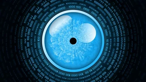 Cyber Eye With Streaming Code Animation.... | Stock Video | Pond5