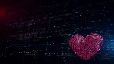 Cyber heart symbol lower thirds backgrou... | Stock Video | Pond5