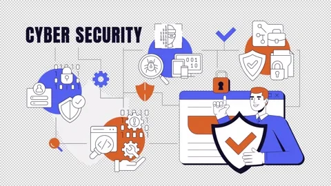 Cyber security 2D banner animation | Stock Video | Pond5
