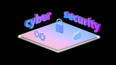 Cyber security, 3D animated scene. Secur... | Stock Video | Pond5