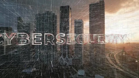 Cyber Security animation logo with aeria... | Stock Video | Pond5