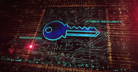 Cyber security with key symbol digital a... | Stock Video | Pond5