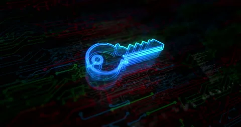 Cyber security with Key symbol digital c... | Stock Video | Pond5