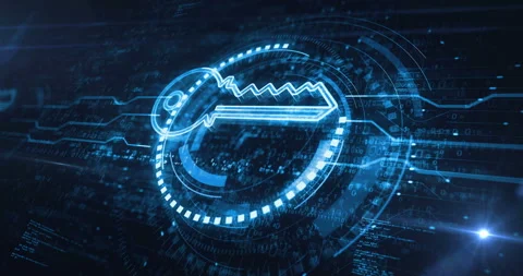 Cyber security with Key symbol digital c... | Stock Video | Pond5