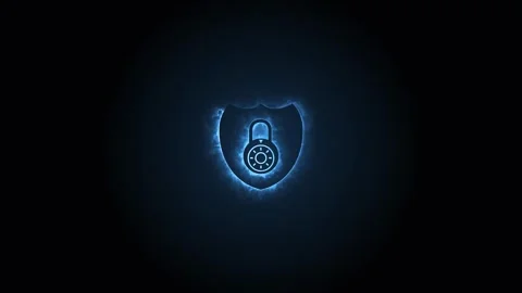 Cyber security lock animated, Glowing se... | Stock Video | Pond5